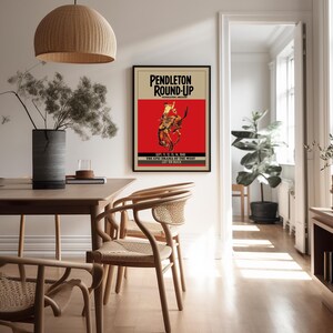 Vintage Pendleton Rodeo Poster Retro Pendleton Round-up Print Oregon ...