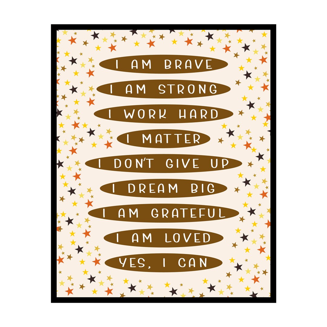 Homeschool Poster Motivational Print Positive Affirmations Art Gift for ...