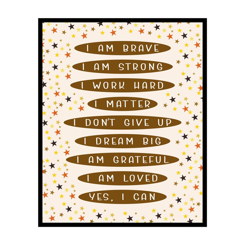 Homeschool Poster Motivational Print Positive Affirmations Art Gift for ...