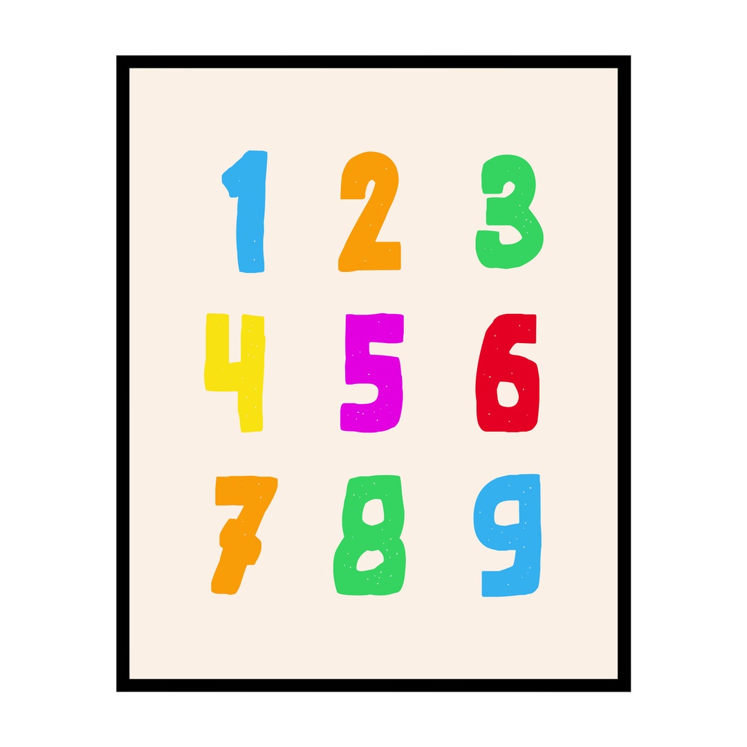 Numbers Poster Educational Print Learning Materials Art Homeschool ...