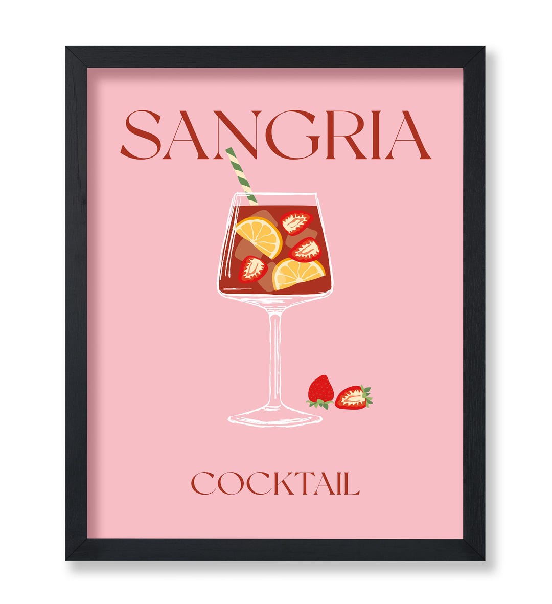 Sangria Poster - Retro Cocktail Print - Alcohol Art - Bartender Art ...