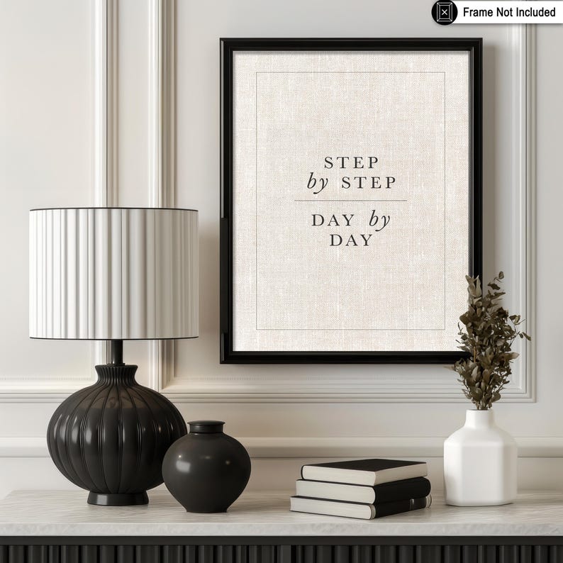 Motivational Poster - Retro Inspirational Print - Step by Step ...