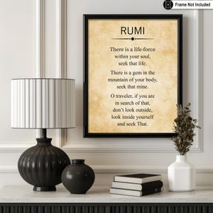 Rumi Poster - Rumi Poem Print - Motivational Quote Art - Finding Your ...