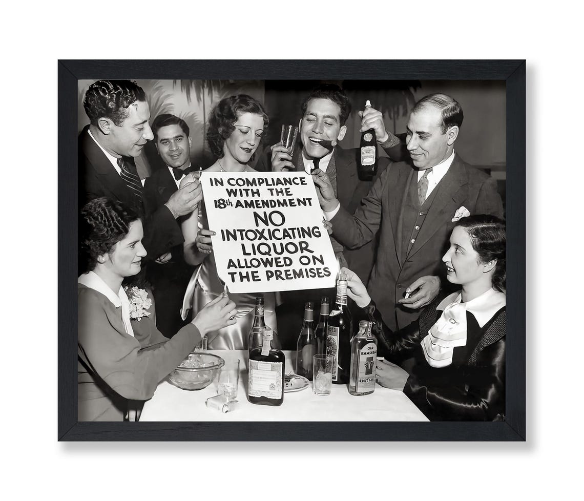 Vintage Prohibition Poster - Bar or Restaurant Decor - Perfect Gift for ...