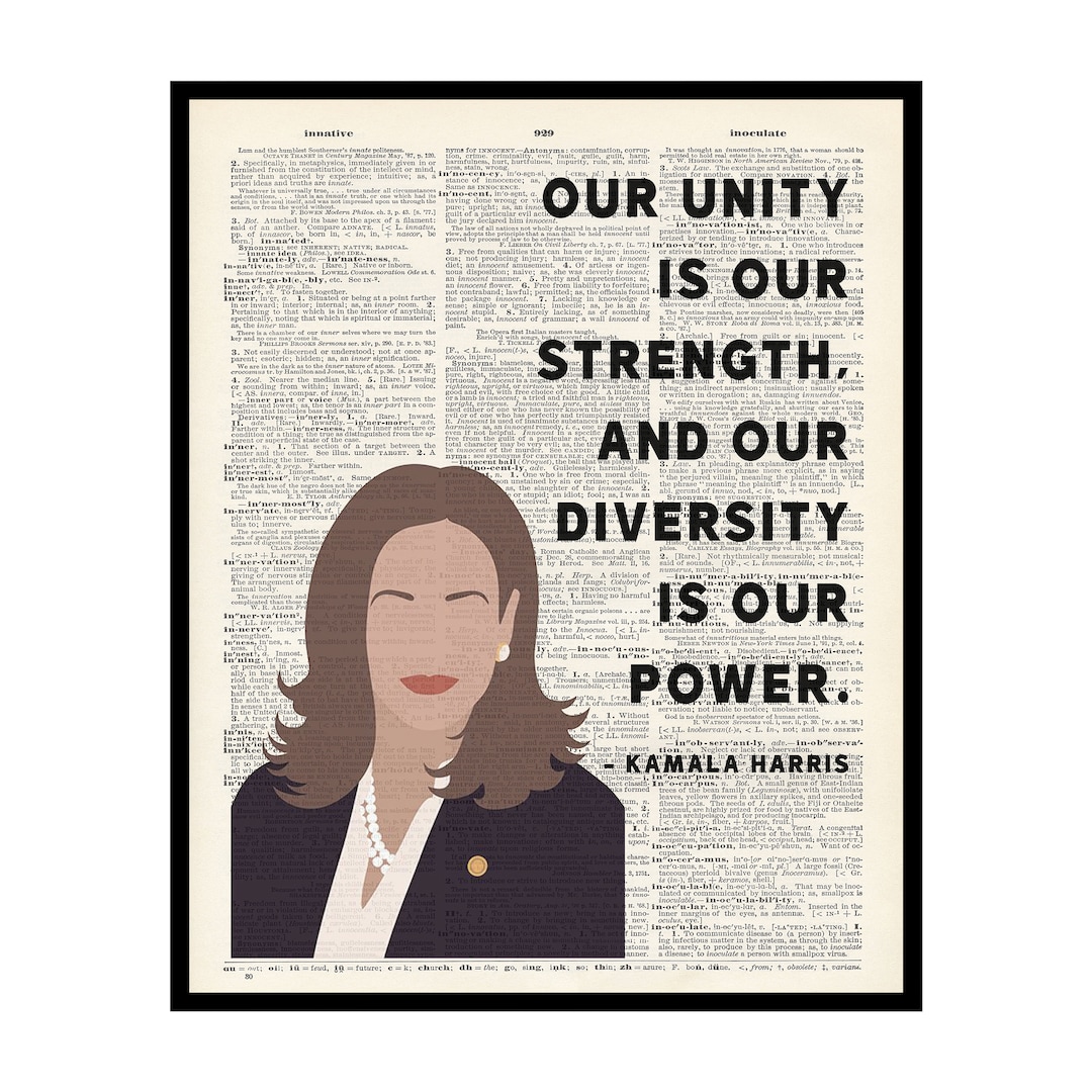Our Unity is Our Strength Poster Kamala Harris Print Motivational Art ...
