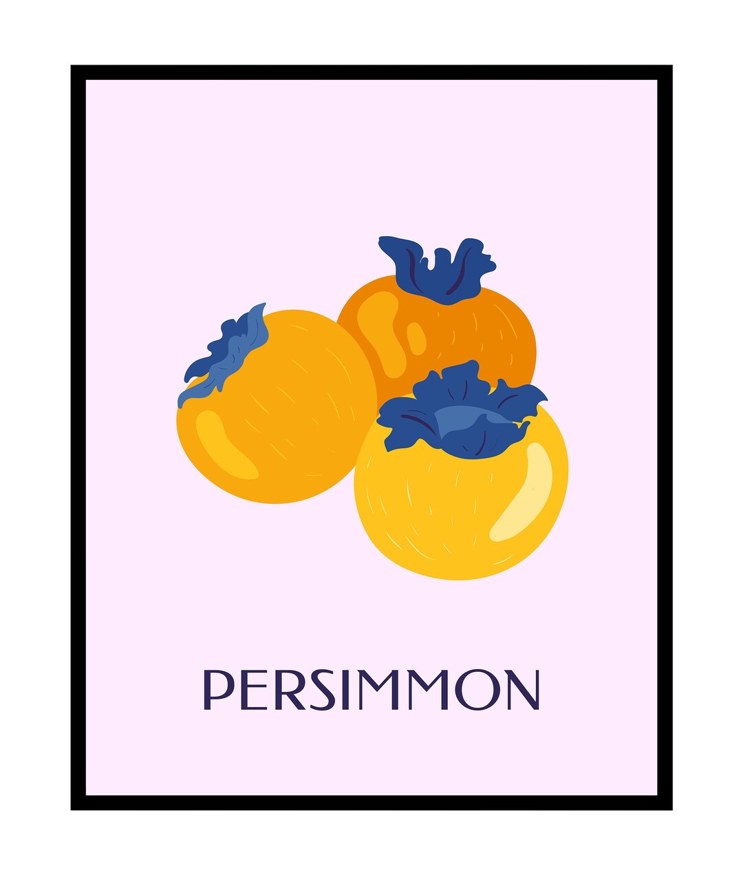Fruit Poster Persimmon Print Berry Art Food & Drink Art Trendy Art ...