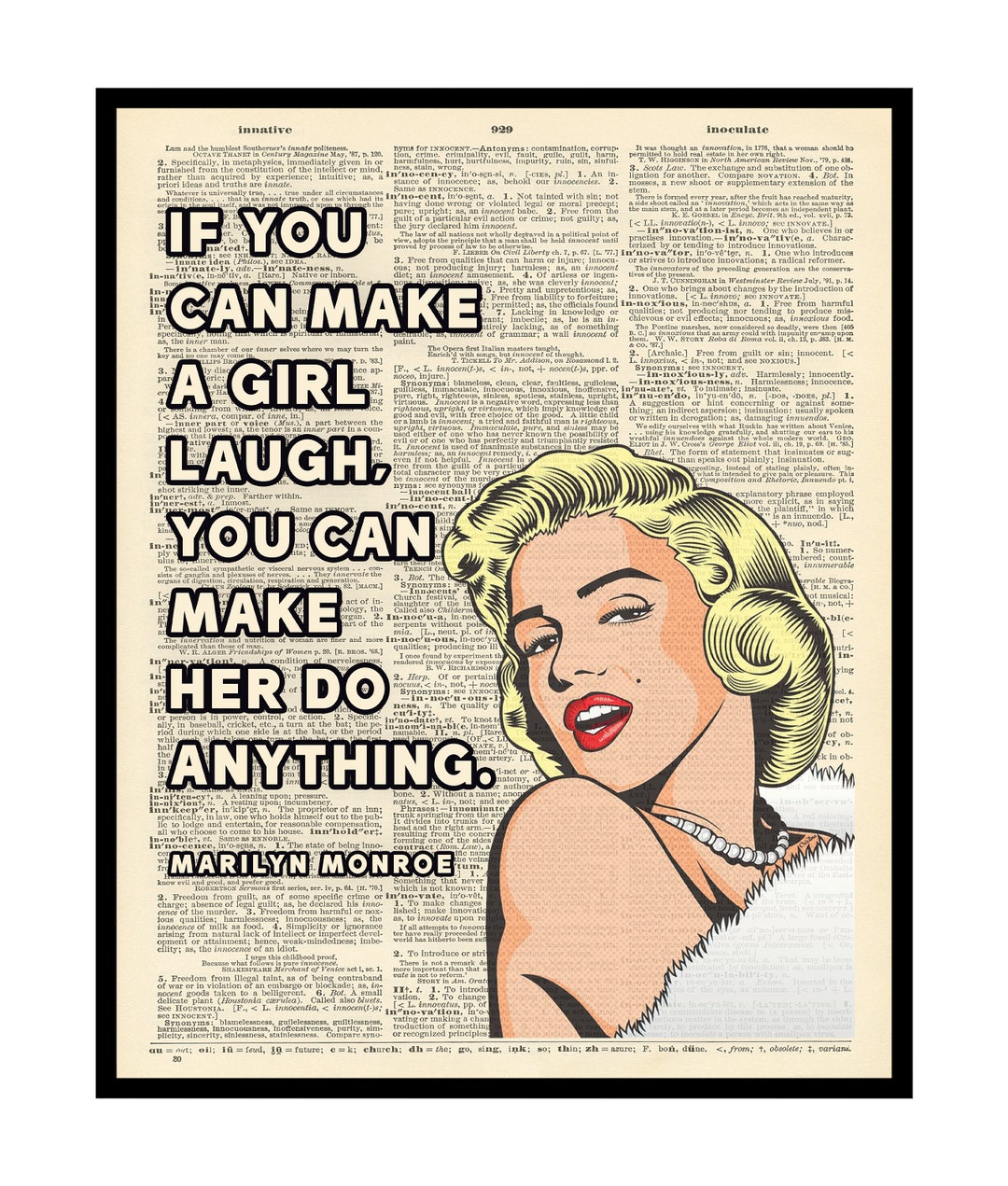 If You Can Make A Girl Laugh Poster Marilyn Print Motivational Art ...