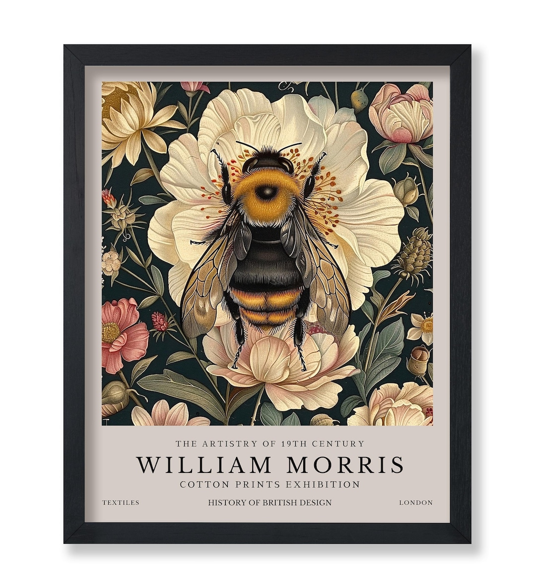 William Morris Prints - Bumble Bee Print - Flower Art - Botanical Art ...