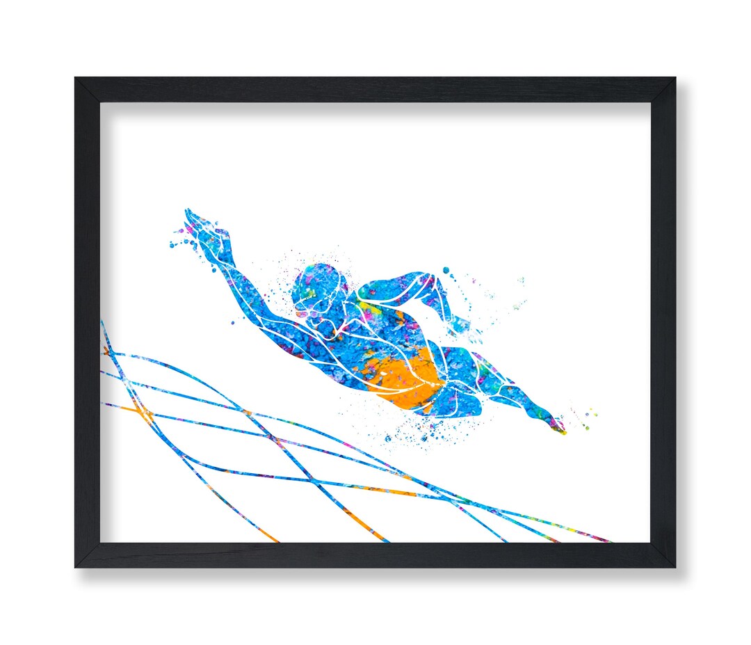 Sports Poster - Swimming Print - Swimmer Art - Freestyle Swimmer Art ...