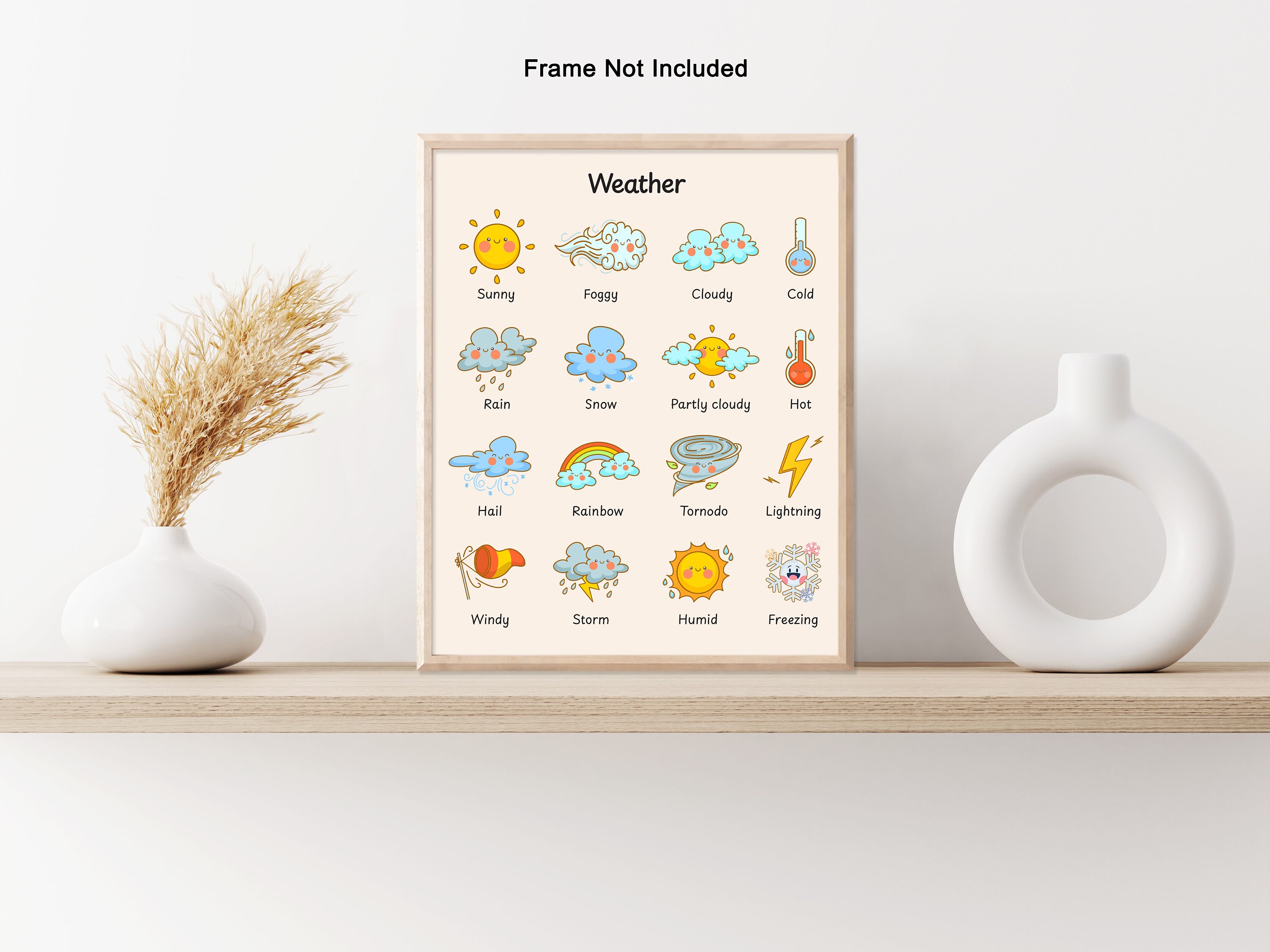 Weather Poster Educational Print Learning Materials Art Climate Art ...