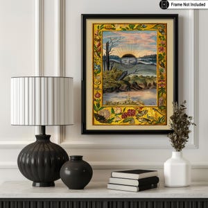Retro Art Print - Vintage Splendor Sun Poster - Surreal Home Decor ...