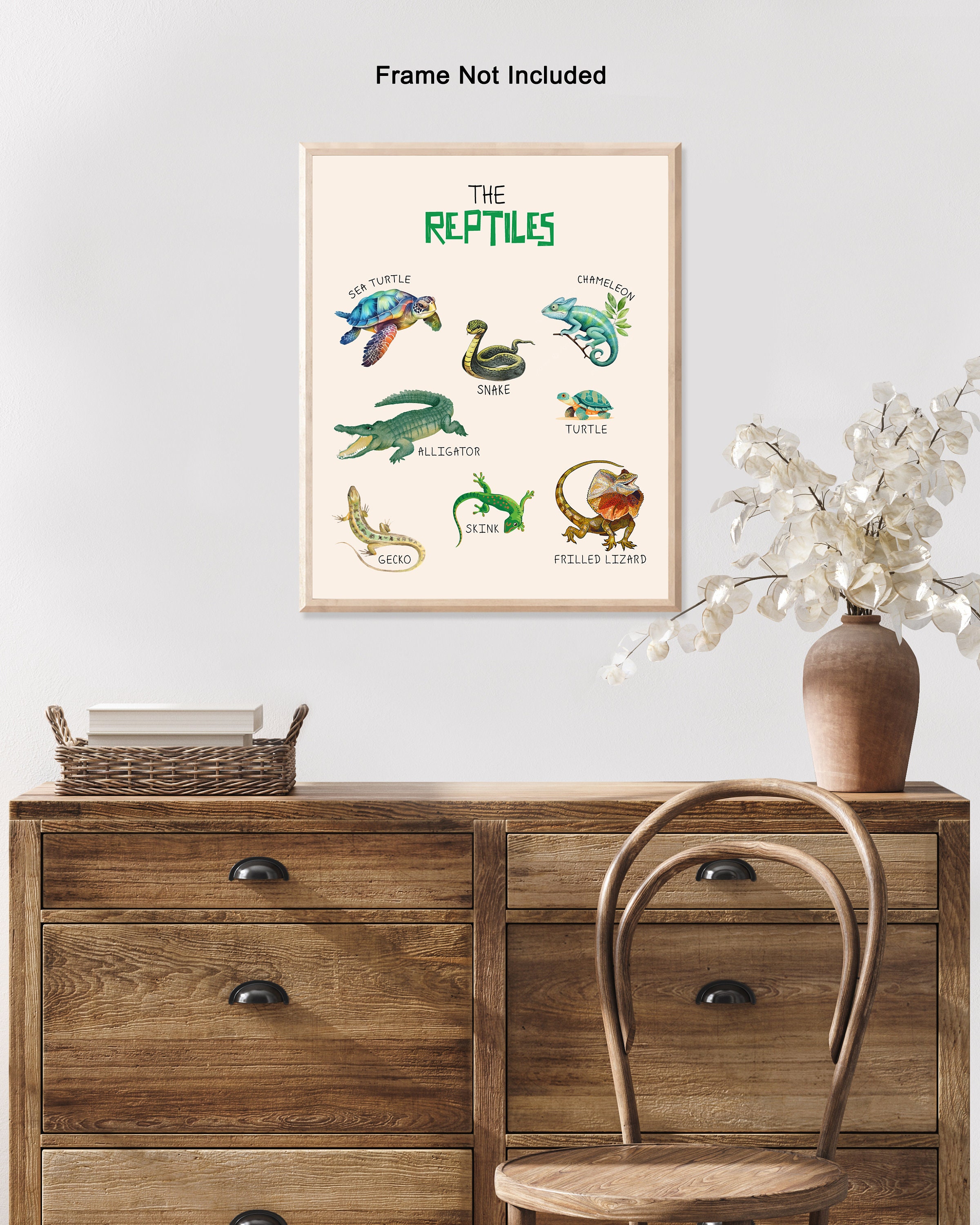 The Reptiles Poster Learning Materials Print Animal Art Gift for ...