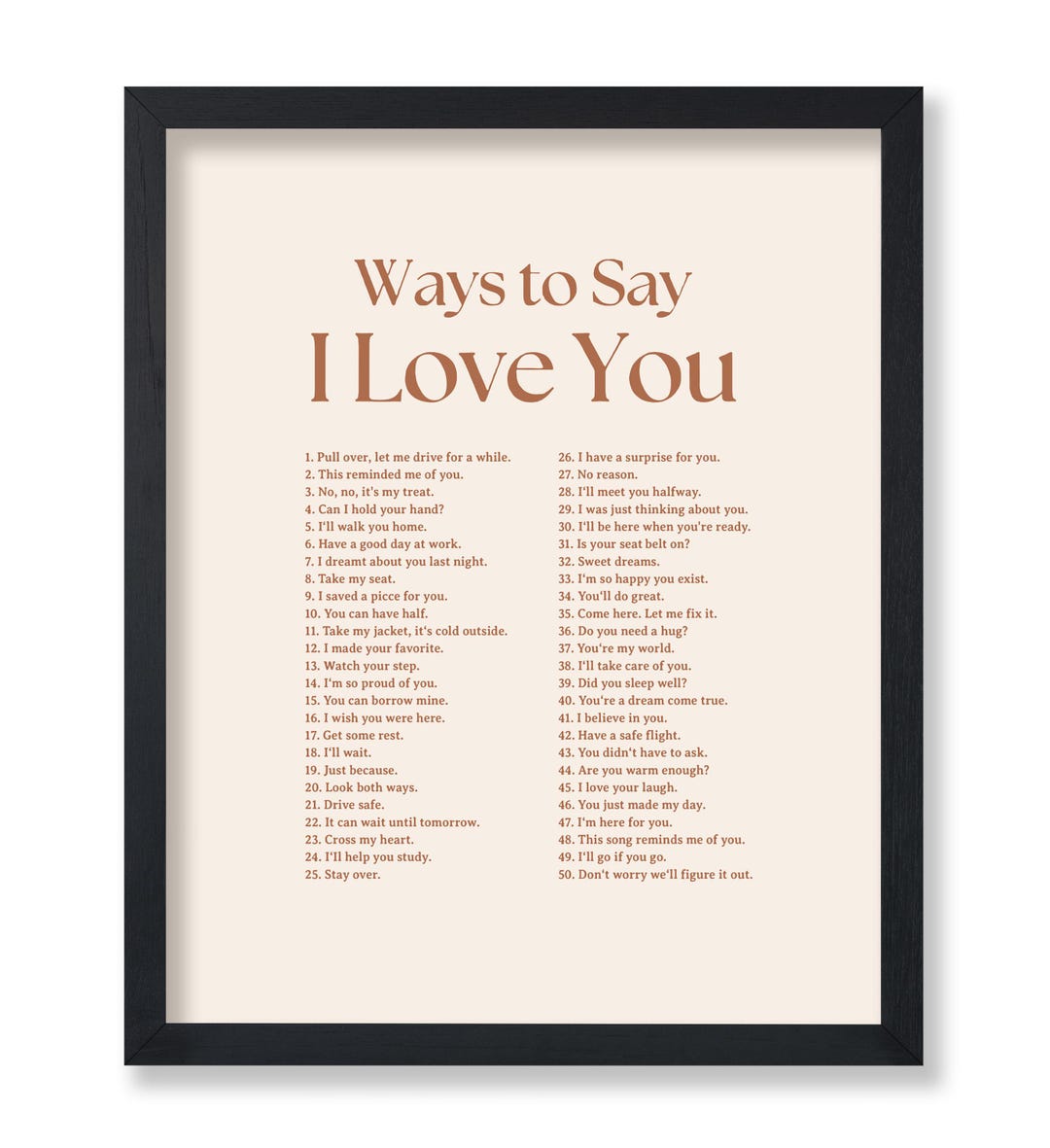 Ways to Say I Love You Poster - Motivational Print - Valentine's Day ...