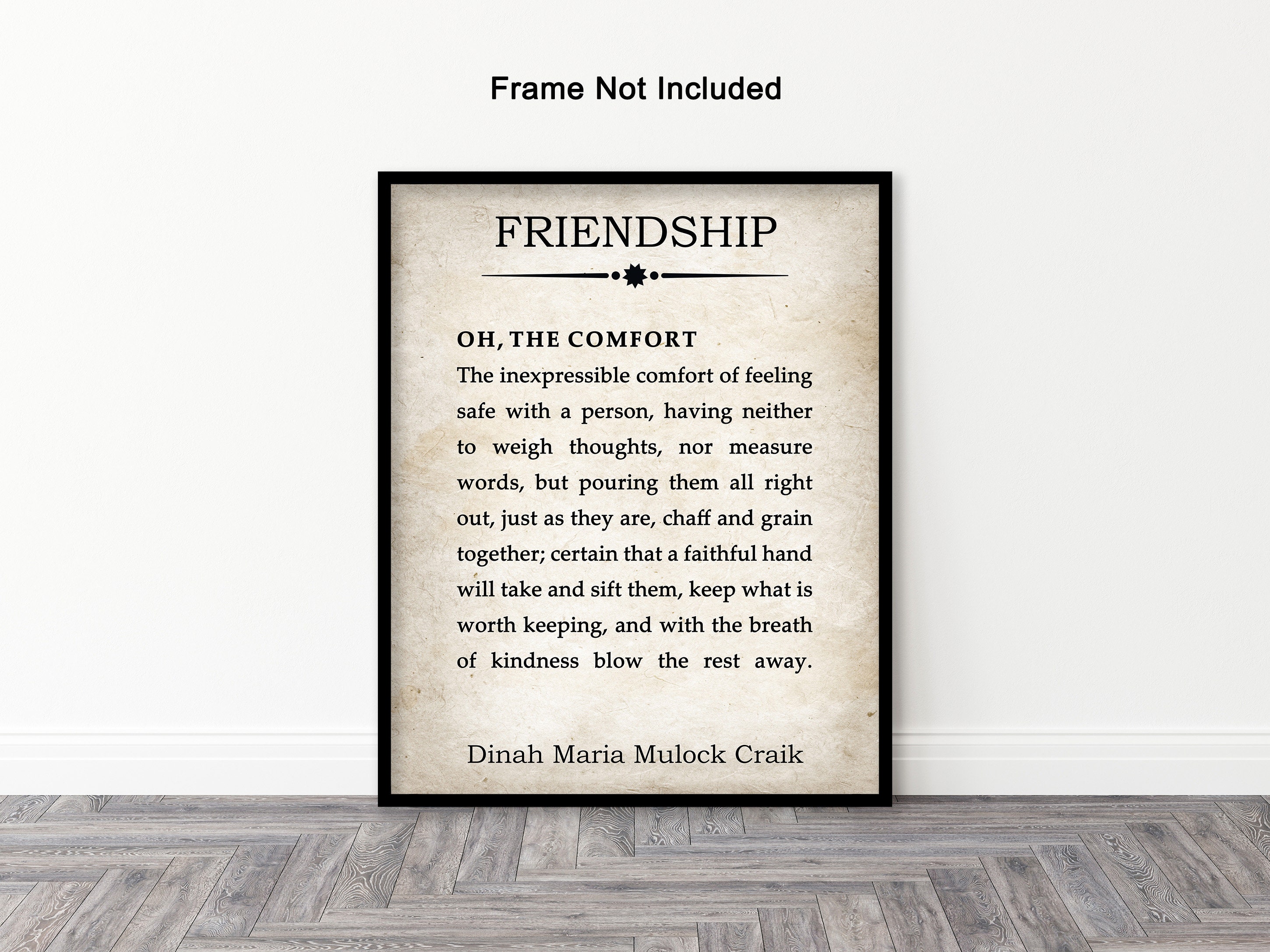 Dinah Maria Mulock Craik Poster Friendship Print Motivational Quote Art Inspiring Gift ...