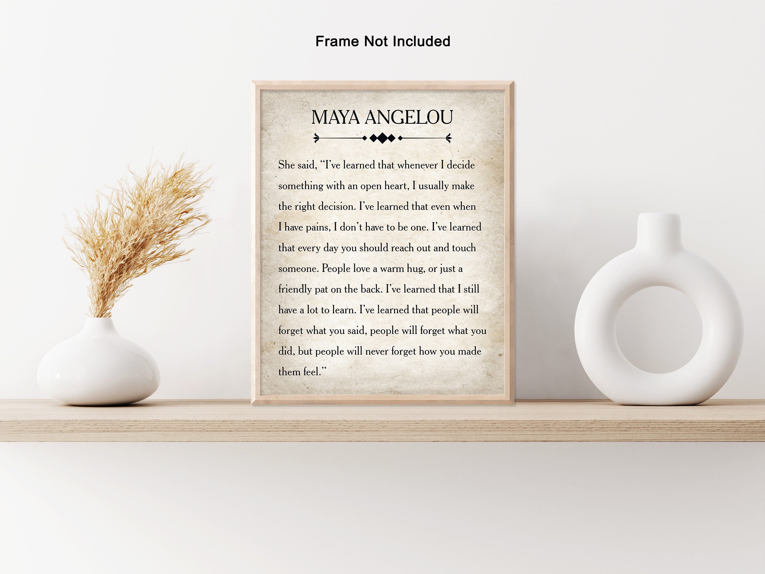 Maya Angelou Motivational Print Inspiring Gift for Men Women Home ...