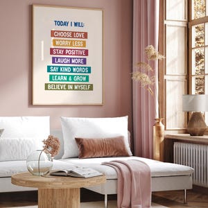Today I Will Poster - Motivational Daily Affirmations Art - Positive ...