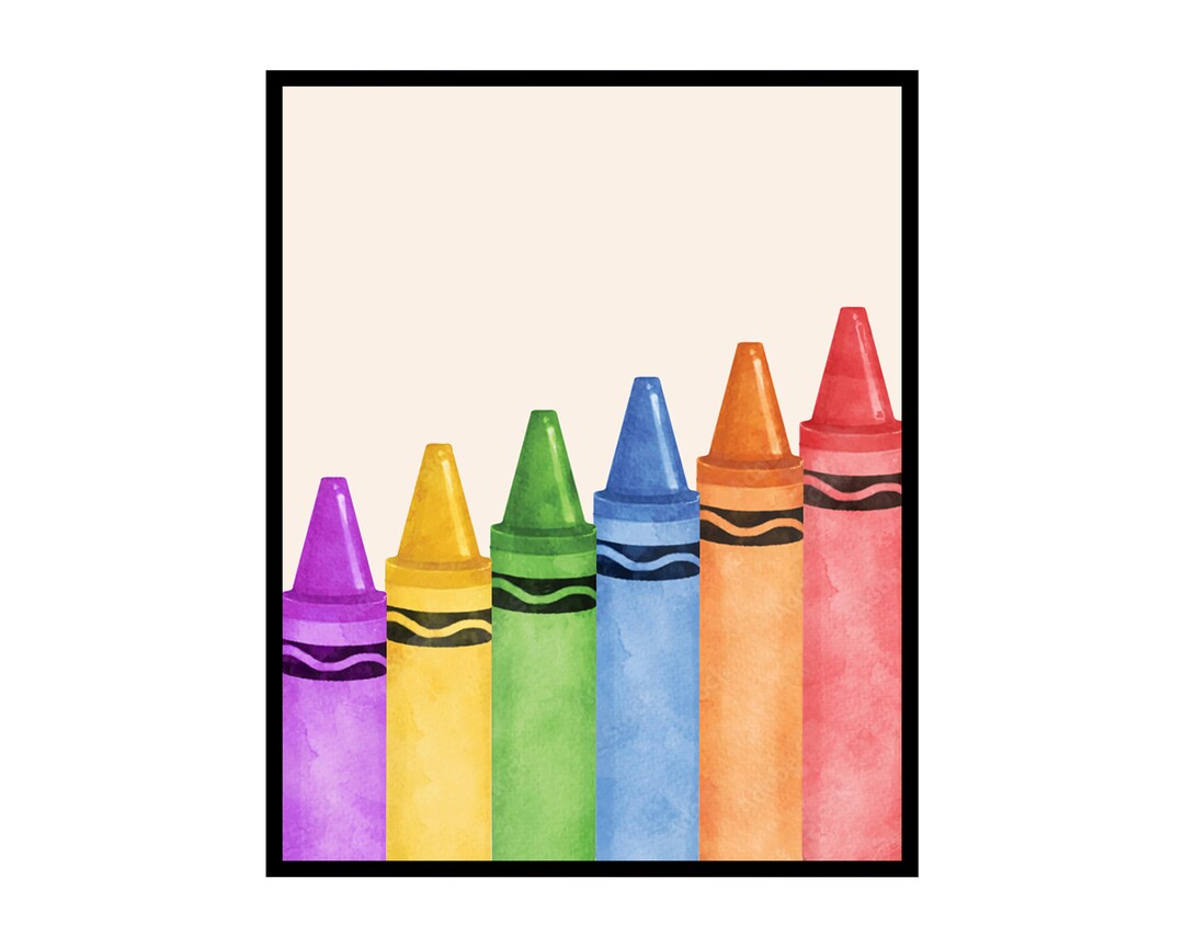 Colored Pencils Poster Primary Colors Print Learning Material Art Gift ...