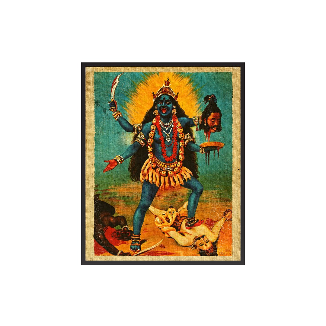 Vintage Kali Poster Retro Hindu Goddess Print for Home Wall Decor or Dorm UNFRAMED Mythology Art ...