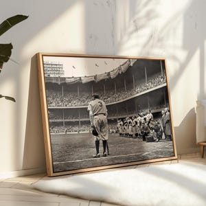 Vintage Babe Ruth Retires Poster Baseball Art Print Gift for Men Home ...