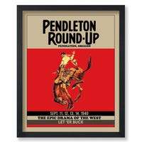 Vintage Pendleton Rodeo Poster - Retro Pendleton Round-up Print ...