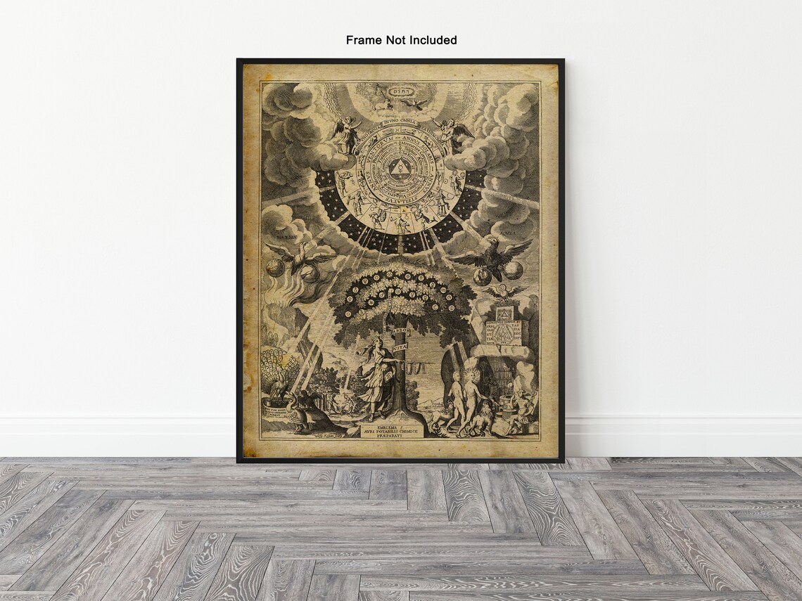 Vintage Alchemical Tree of Life Poster Retro Celestial Print Mythology ...