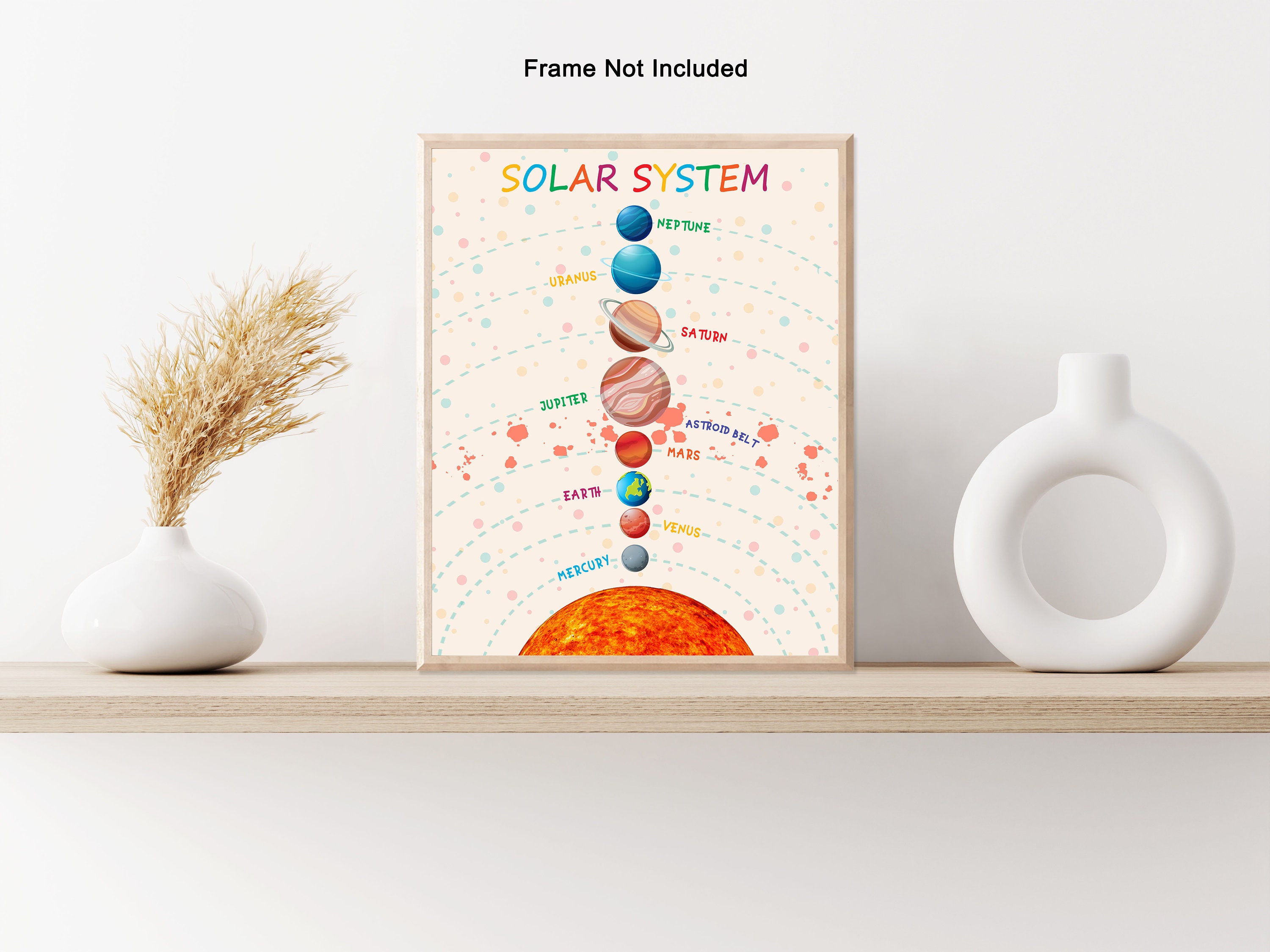 Solar System Poster Educational Print Learning Materials Art Gift for ...