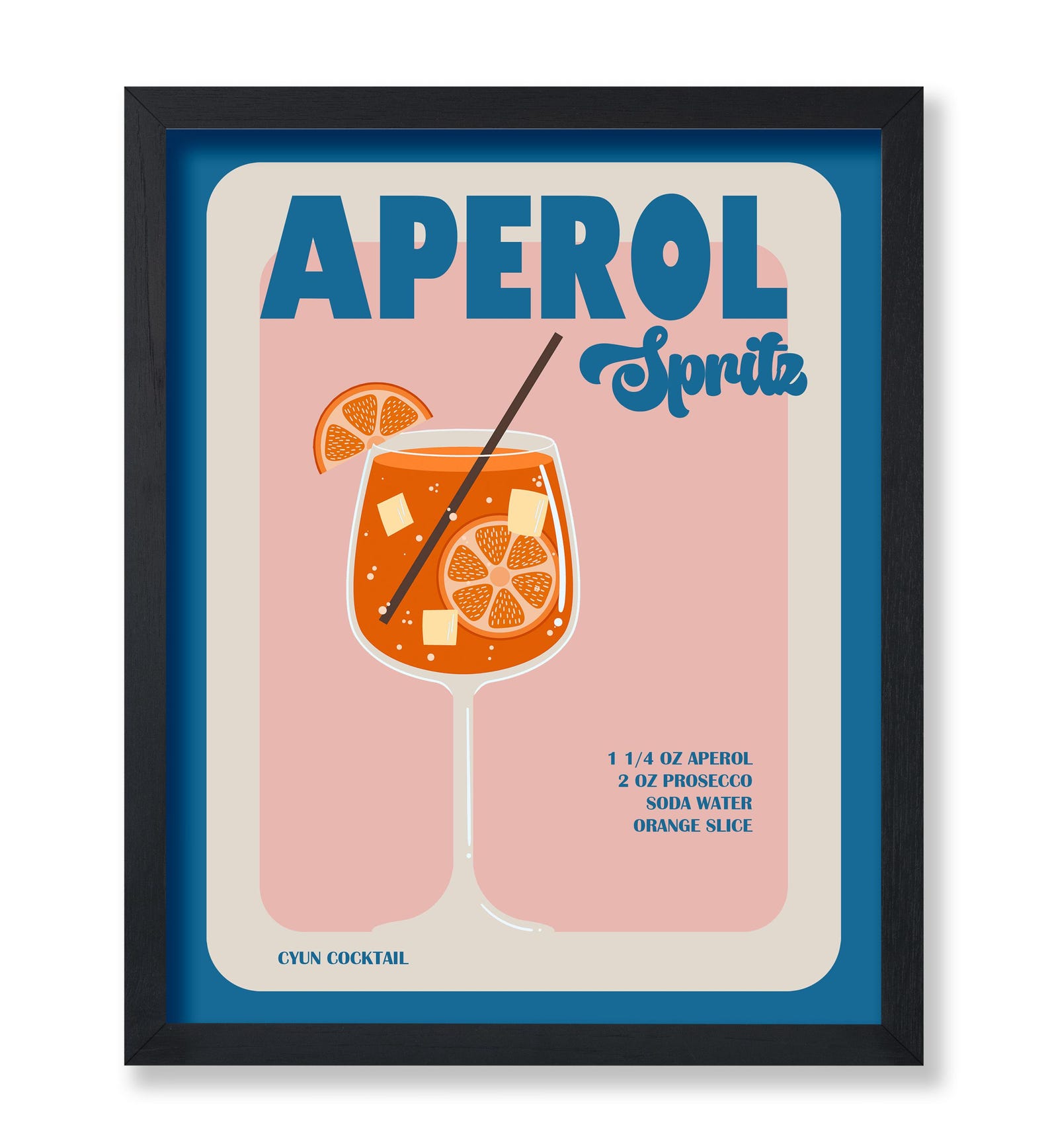 Aperol Spritz Poster Retro Aperol Recipe Print Alcohol Art Cocktail Art ...