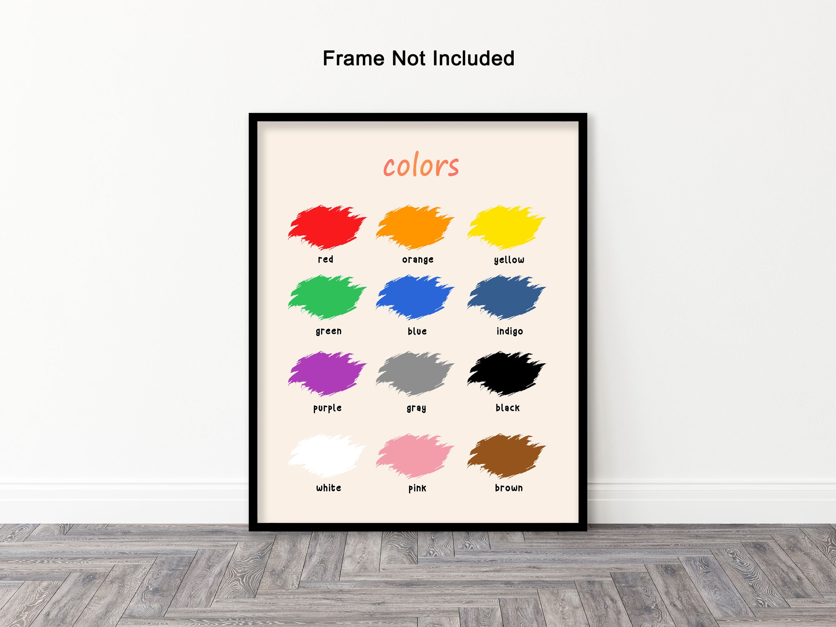 Colors Poster Learning Materials Print Color Names Art Gift for ...