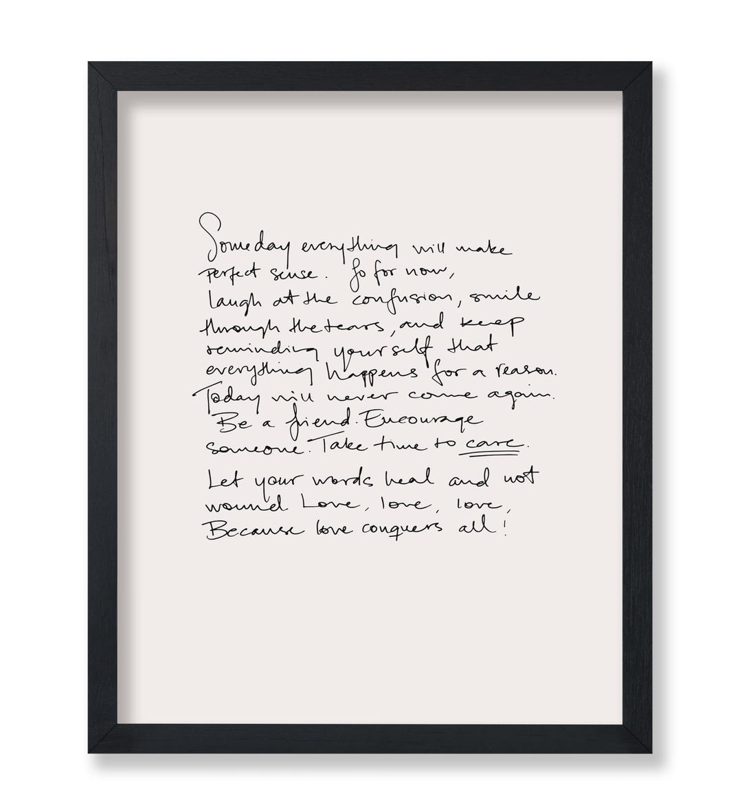 Vintage Motivational Poster - Unique Print - Because Love Conquers All ...