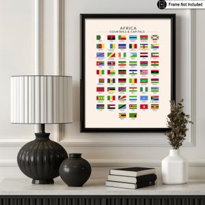 Flags of Africa Poster - African Countries & Capitals Print - Learning ...