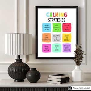 Calming Strategies Poster - Calming Chart Print - Typography Art ...