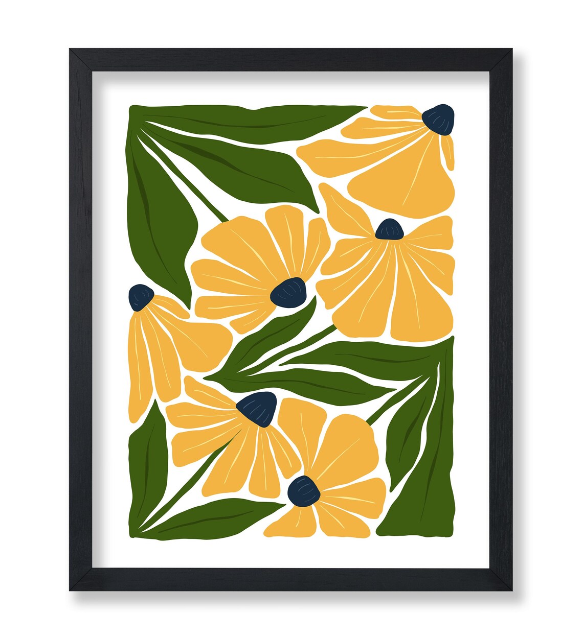 Yellow Flower Poster - Daisy Print - Blossoms Art - Modern Flower Art ...