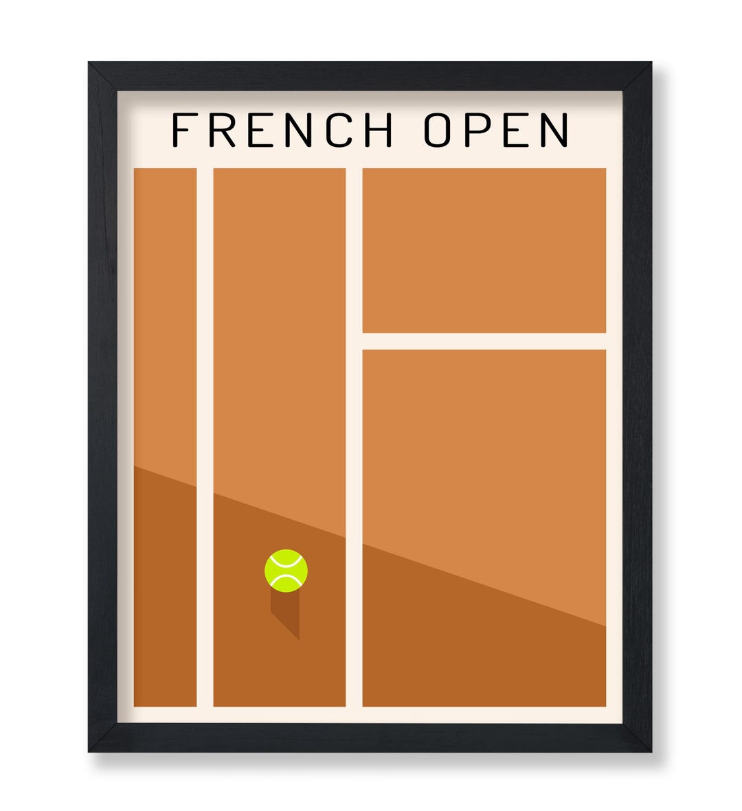 Tennis Print - French Open Poster - Sports & Grand Slam Art - Minimal ...