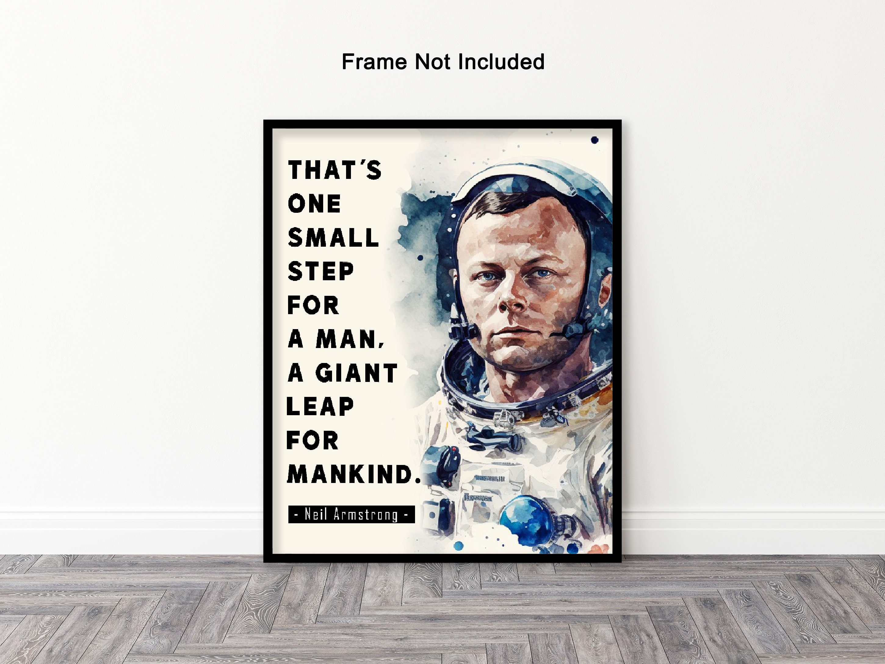 Giant Leap for Mankind Poster Neil Armstrong Print Motivational Quotes ...