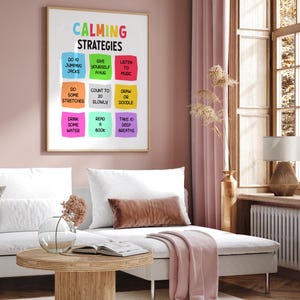 Calming Strategies Poster - Calming Chart Print - Typography Art ...
