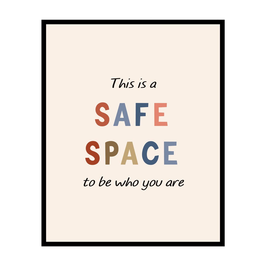 This Is A Safe Space Poster Mental Balance Print School Counselor Art