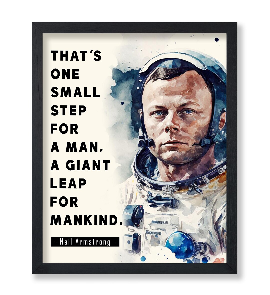 Giant Leap for Mankind Poster - Neil Armstrong Print - Motivational ...