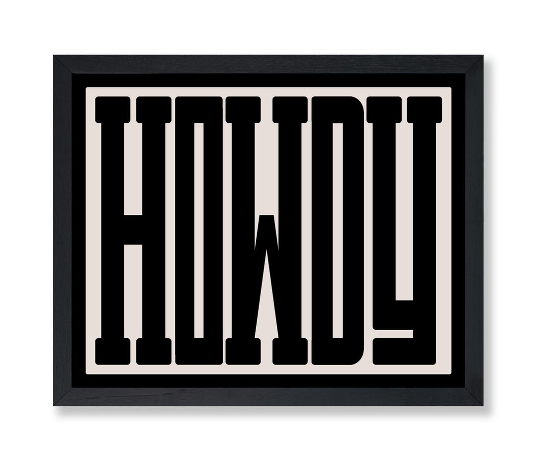 Howdy Poster - Retro Typography Print - Wild West Art - Trendy Art ...
