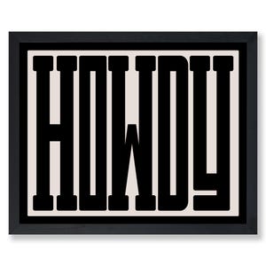 Howdy Poster - Retro Typography Print - Wild West Art - Trendy Art ...
