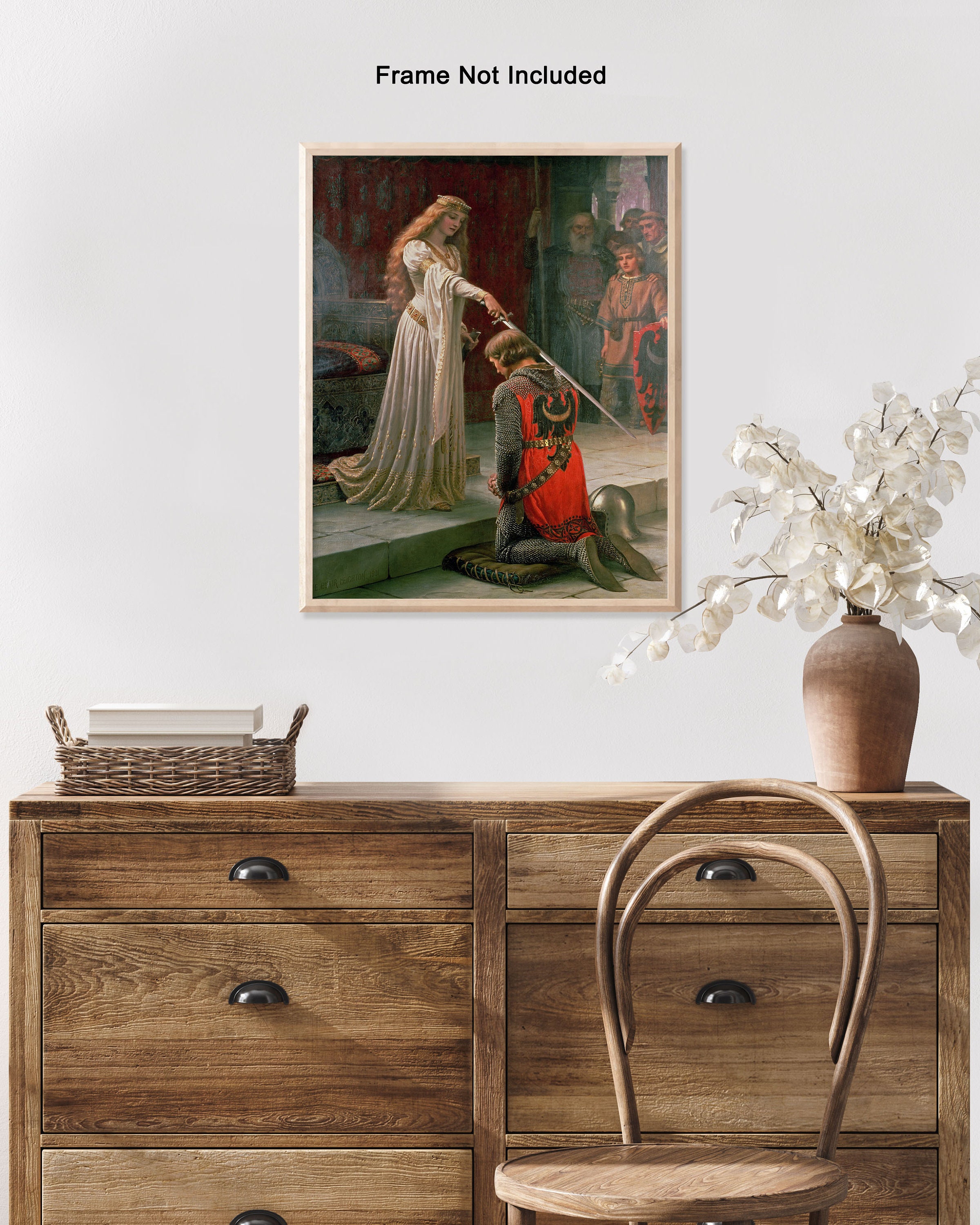 The Accolade Poster Accolade Ceremony Print Medieval Art Queen & Knight ...