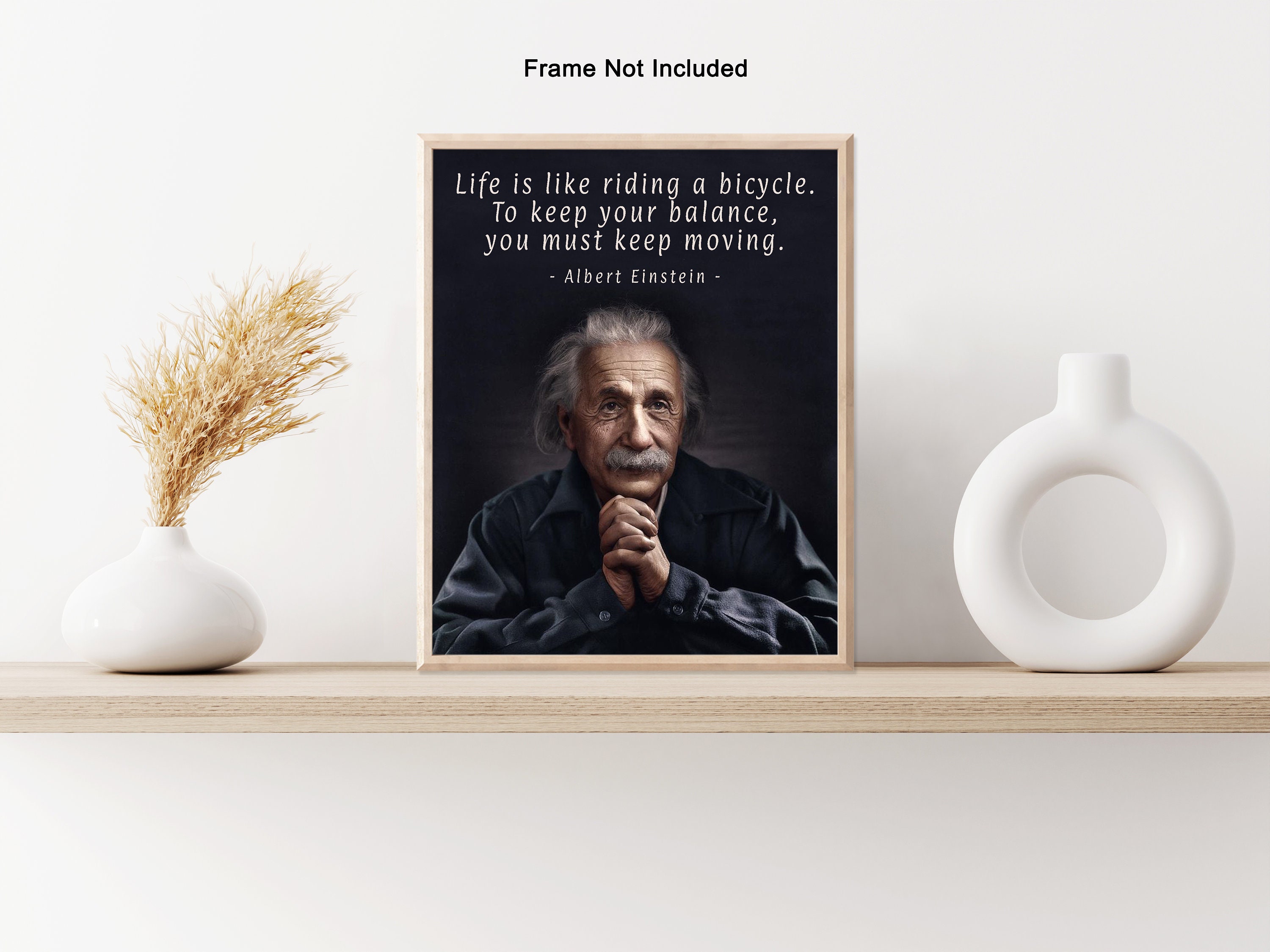Life is Like Riding A Bicycle Poster Albert Einstein Print Motivational ...