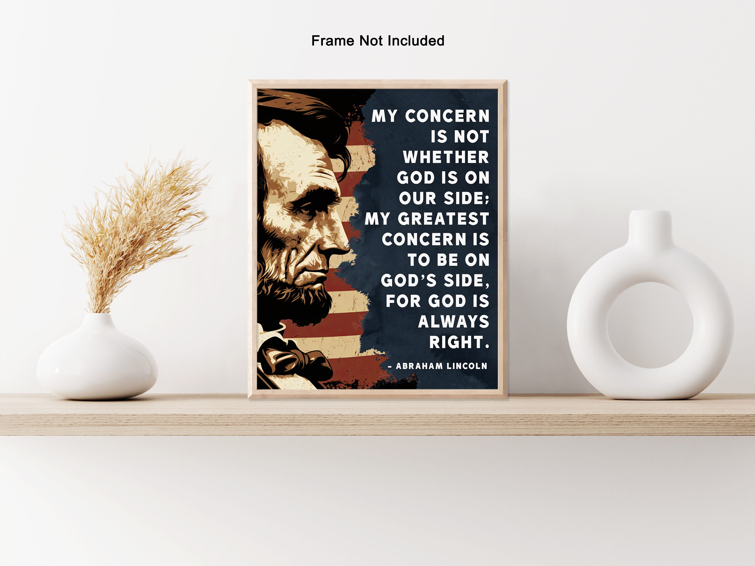 God is Always Right Poster Abraham Lincoln Quote Print Motivational Art ...