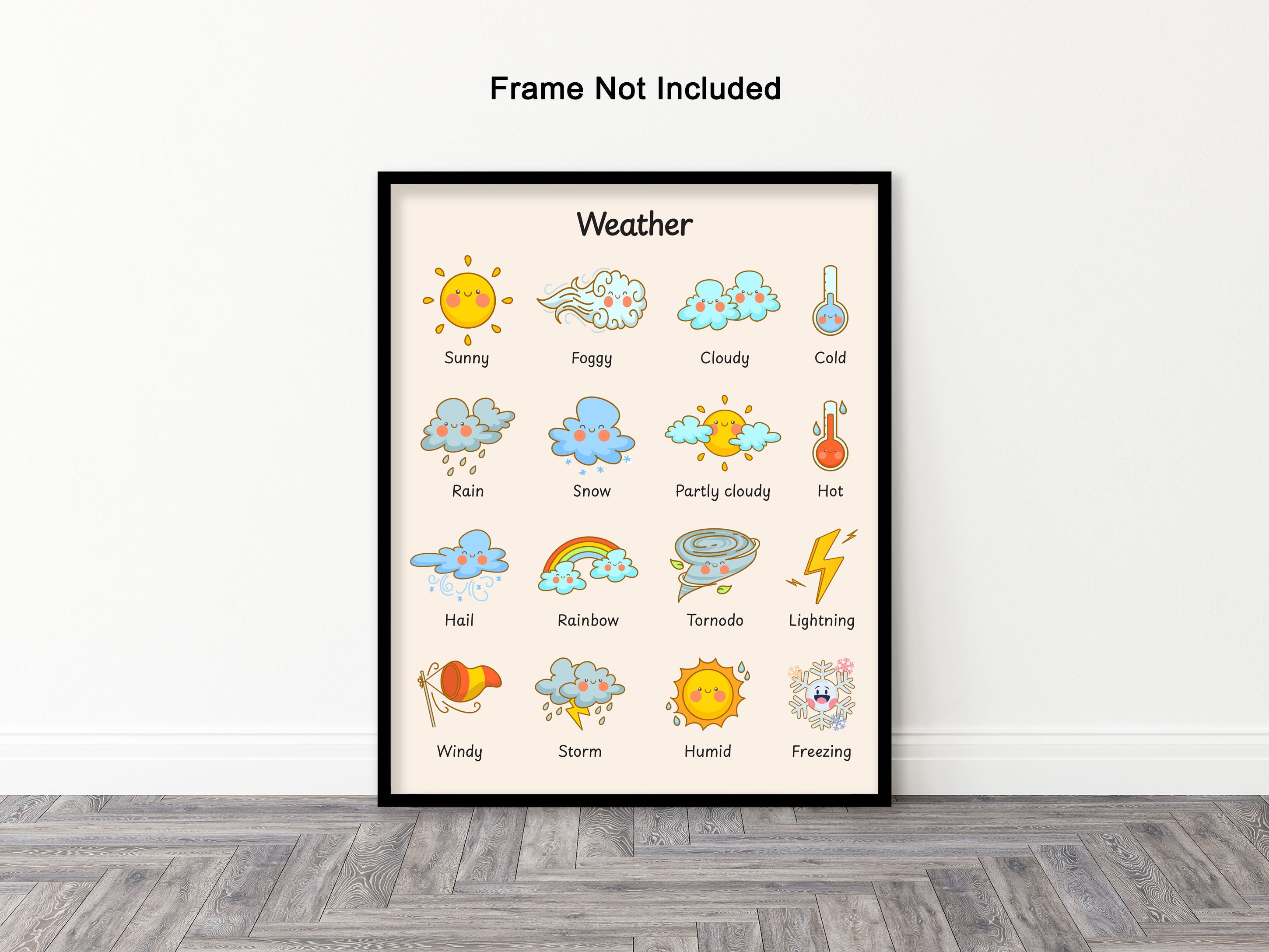 Weather Poster Educational Print Learning Materials Art Climate Art ...