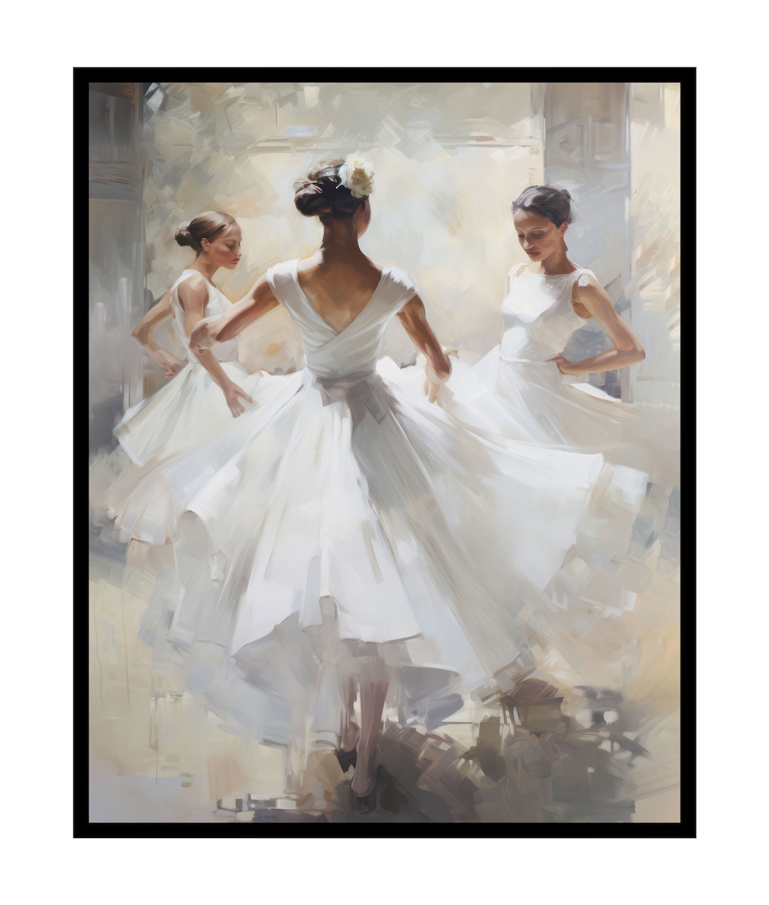 Ballerina Poster Retro Dancers Print Ballet Painting Gift for Women ...