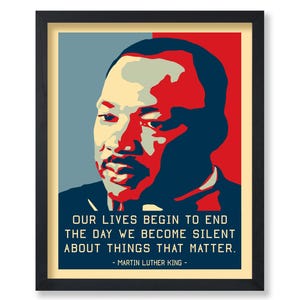 The Day We Become Silent Poster - Martin Luther King Print ...
