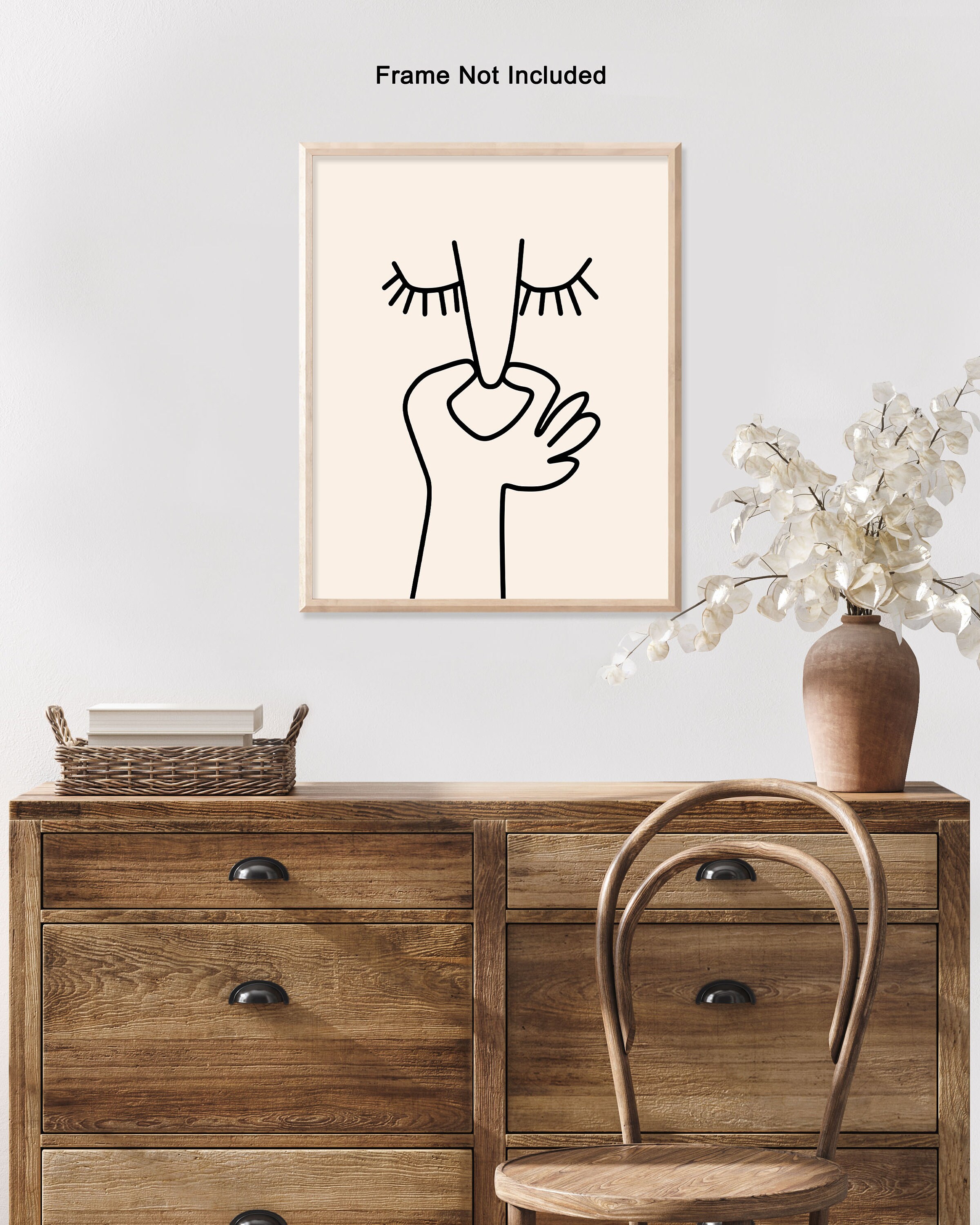 Hold Your Nose Anything Goes Poster Line Drawing Print Funny Bathroom Decor Humorous Guest Bath ...