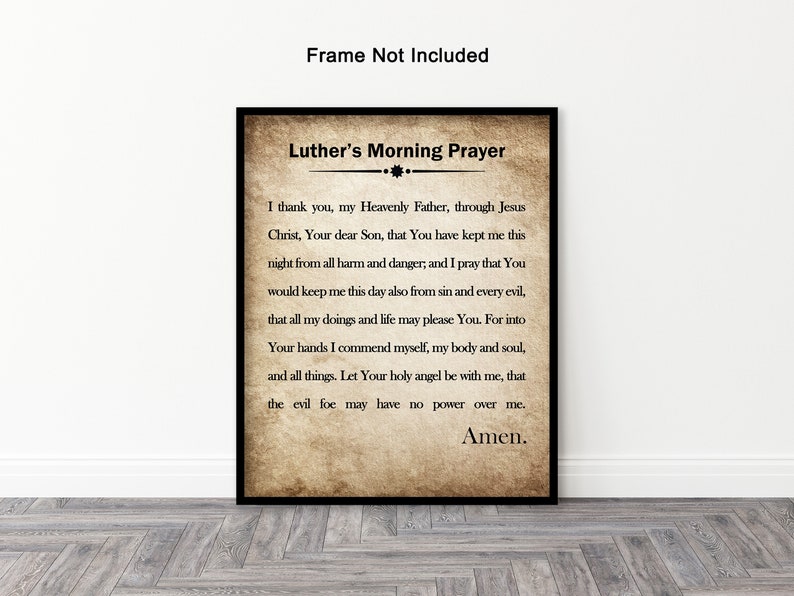 Morning Prayer Luthers Motivational Art Christian Wall Decor UNFRAMED ...