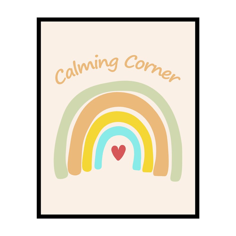 Calming Corner Poster Calming Corner Sign Print Emotion Art Feelings ...
