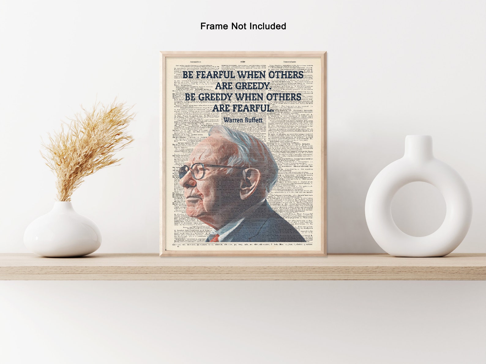 Fearful and Greedy Poster Warren Buffett Print Motivational Art ...