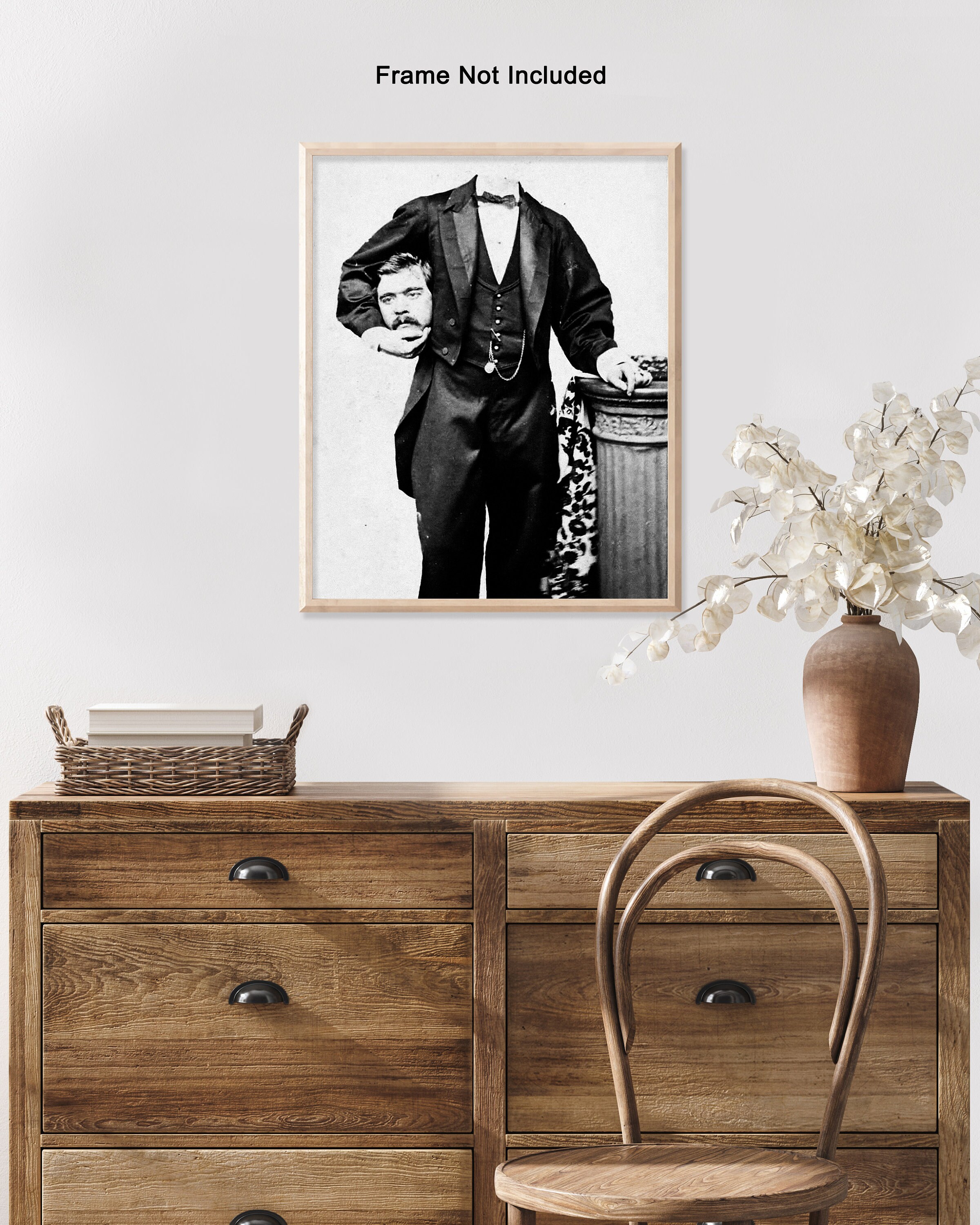 Vintage Headless Magician Poster Retro Circus Magician Print Gothic Art ...